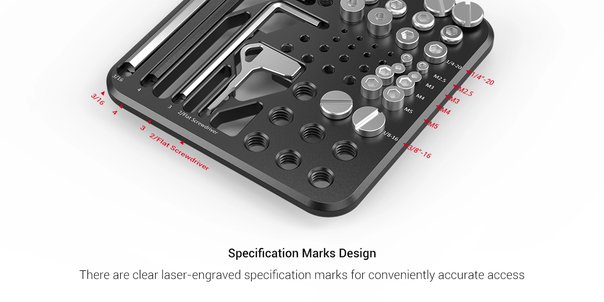 Screw & Hex Key Storage Plate | Camera Rig Organizer