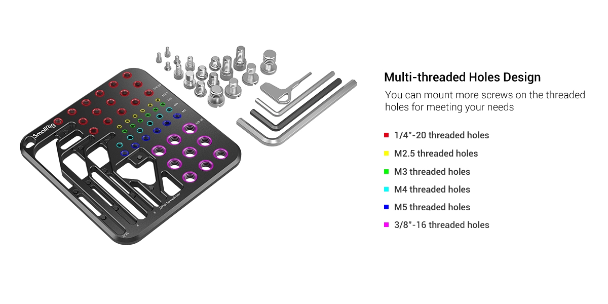 Screw & Hex Key Storage Plate | Camera Rig Organizer