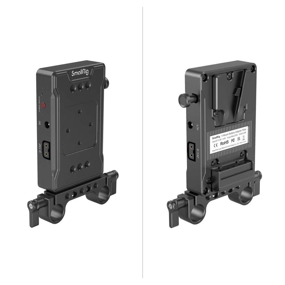 V Mount Battery Adapter Plate (Basic Version) with Dual Rod Clamp