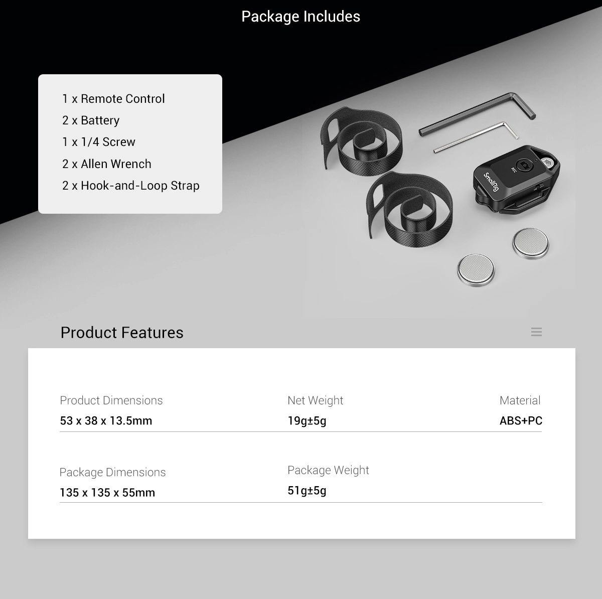 Wireless Remote Control for Select Sony Cameras