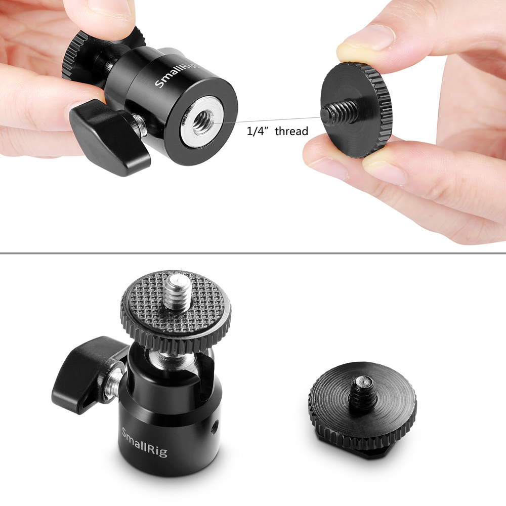 1/4" Hot Shoe Mount | Ball Head, Cold Shoe | SmallRig