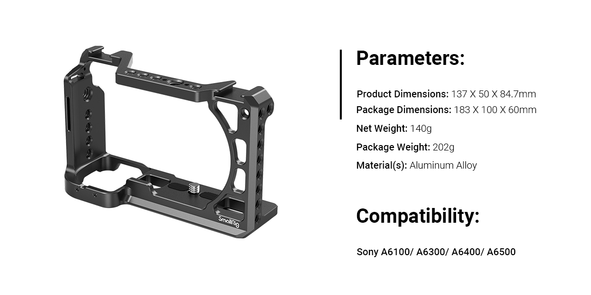 Camera Cage for Sony A6100/A6300/A6400/A6500
