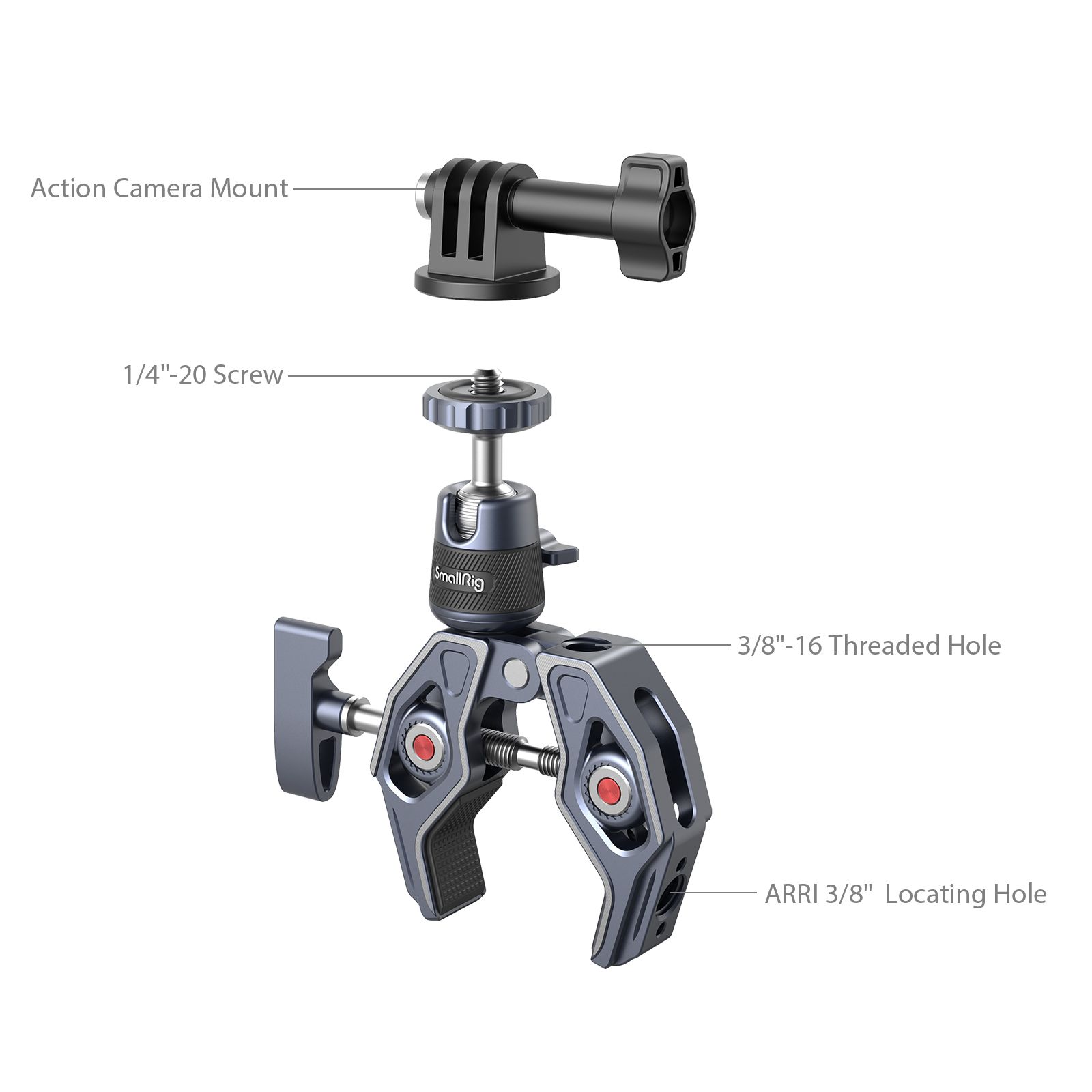Super Clamp Camera Mount Clamp with 360° Ballhead