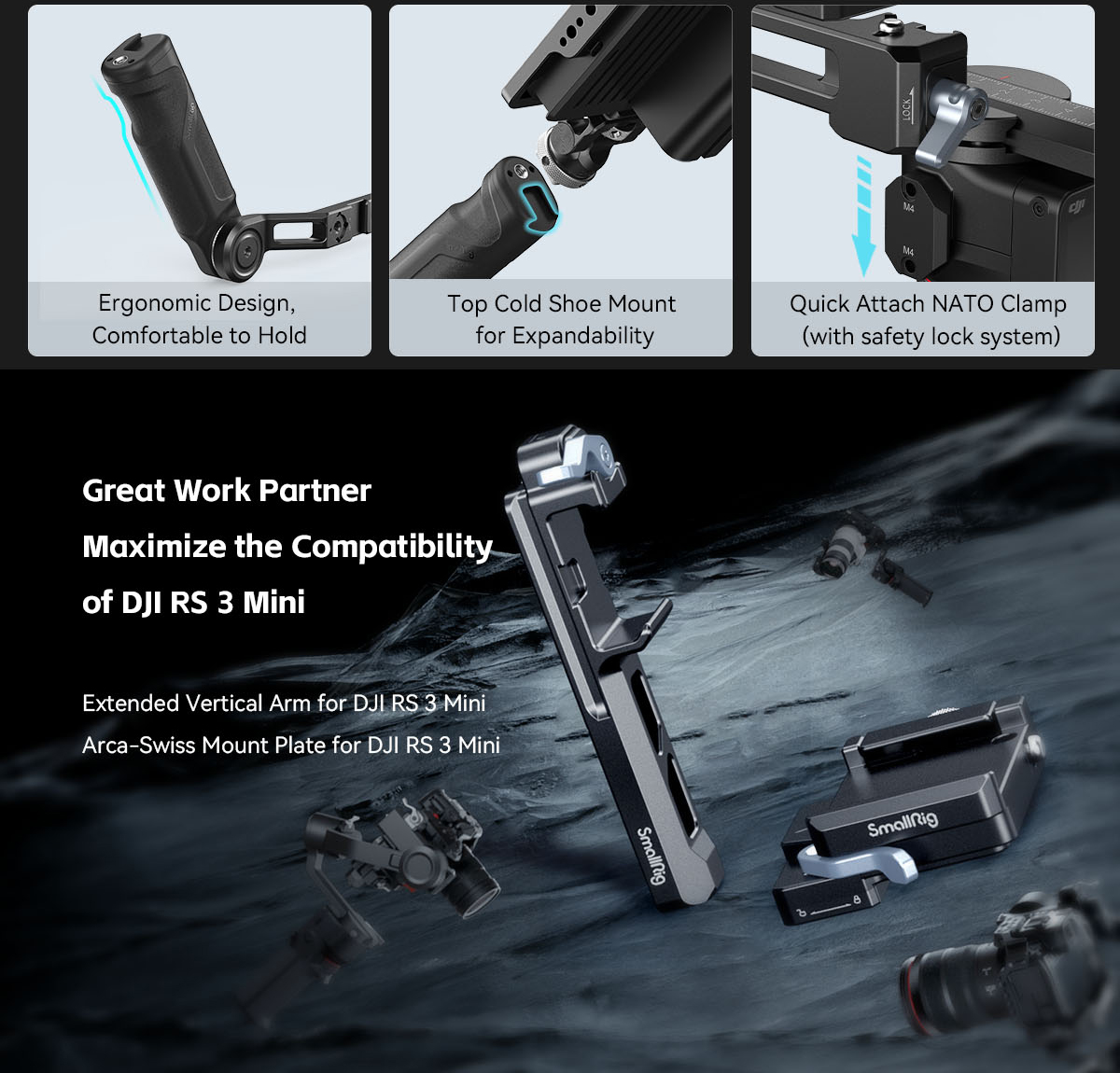 Extended Vertical Arm for RS 3 Mini | Balance & Vertical