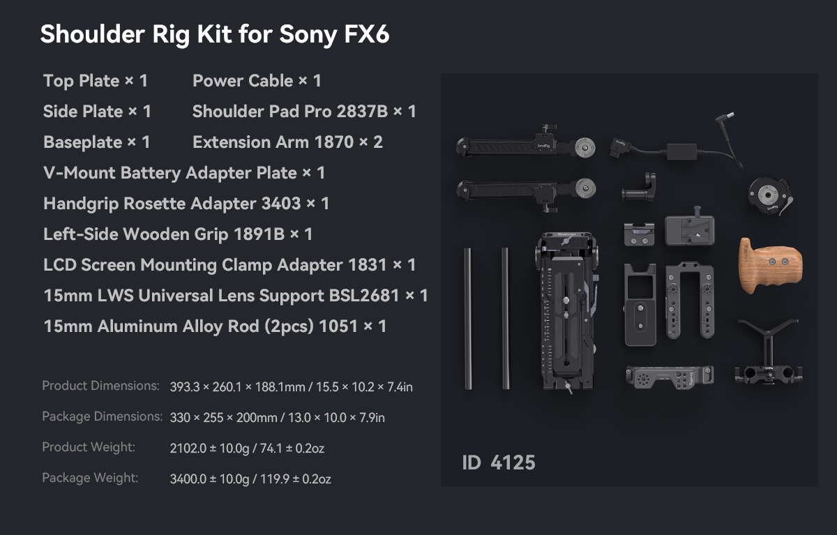 FX6 Camera Cage Kit | V-Mount Battery | Vertical Shooting