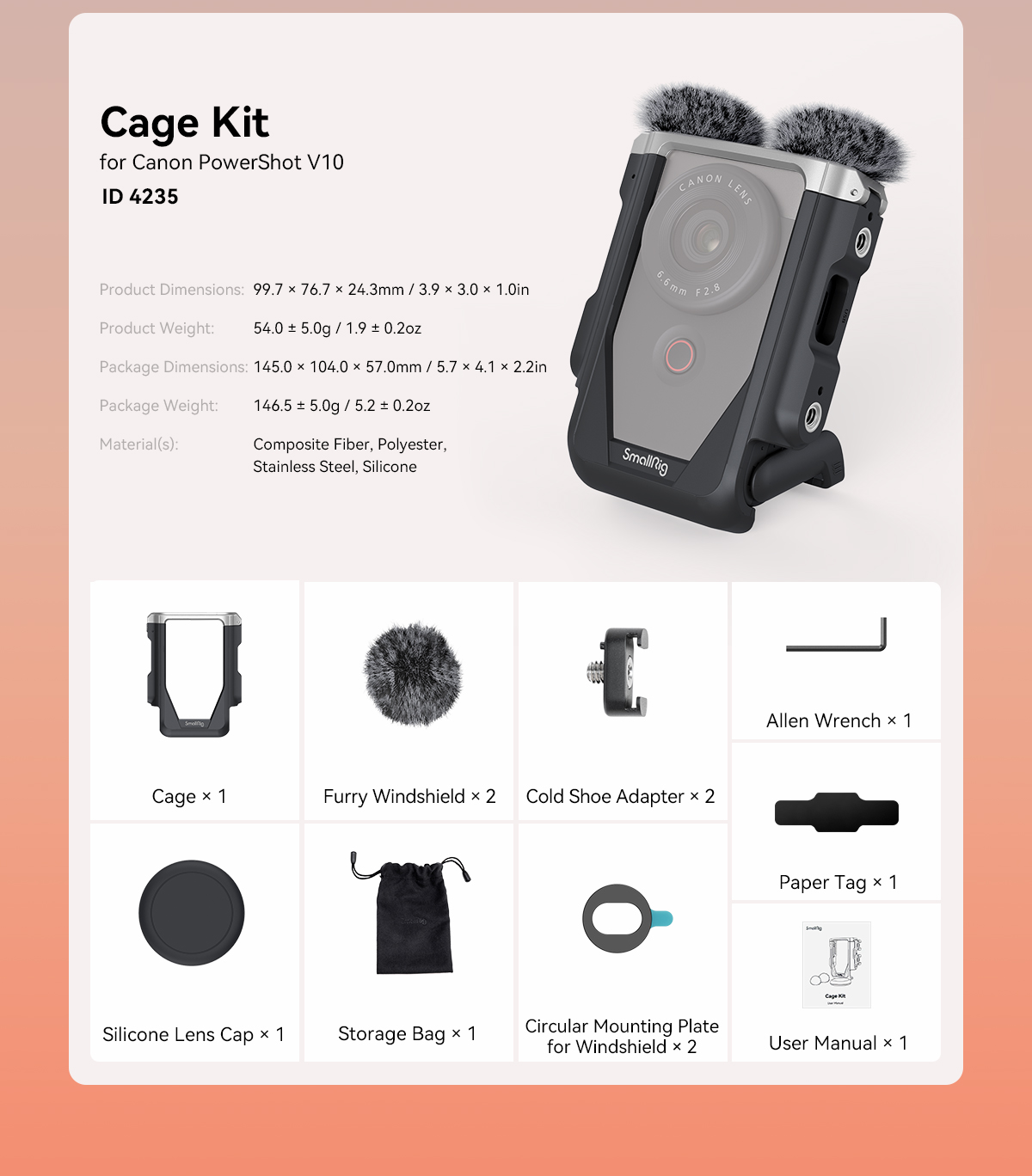 Canon PowerShot V10 Cage Kit | Vlogging Protection