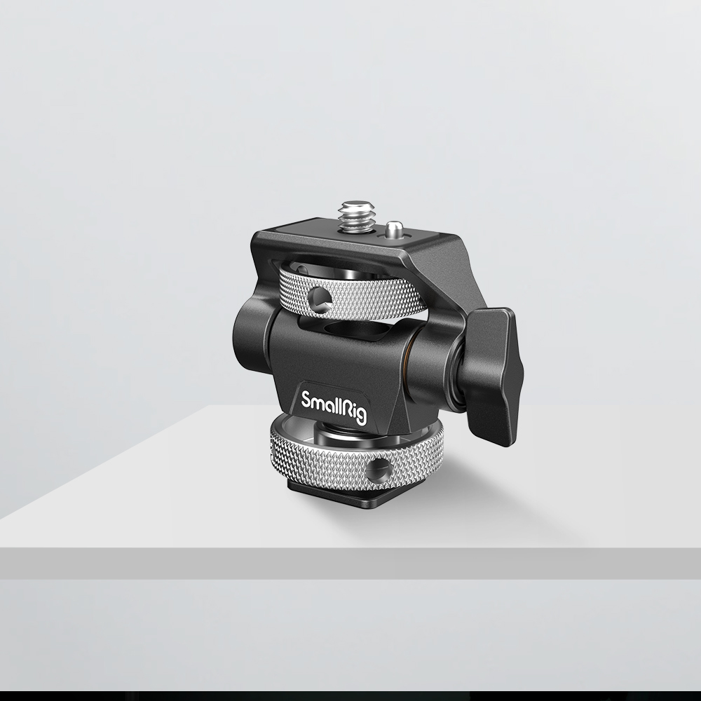 Swivel and Tilt Adjustable Monitor Mount with Cold Shoe Mount