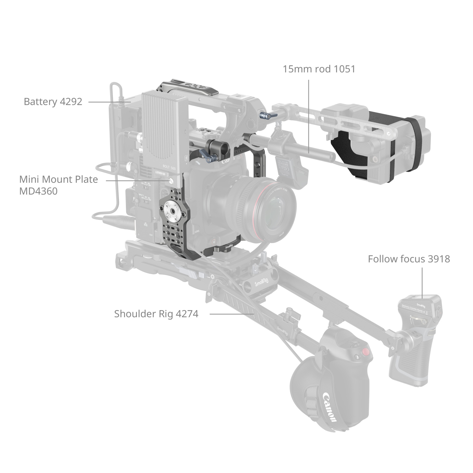 C400 Modular Camera Cage | V-Mount Power | Rod Support