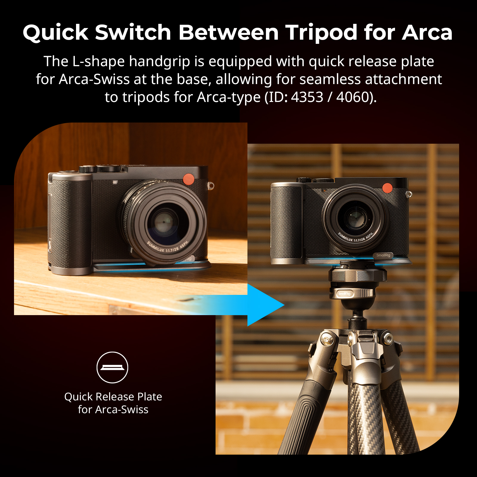 L-Shape Mount Plate with Handle for Leica Q3