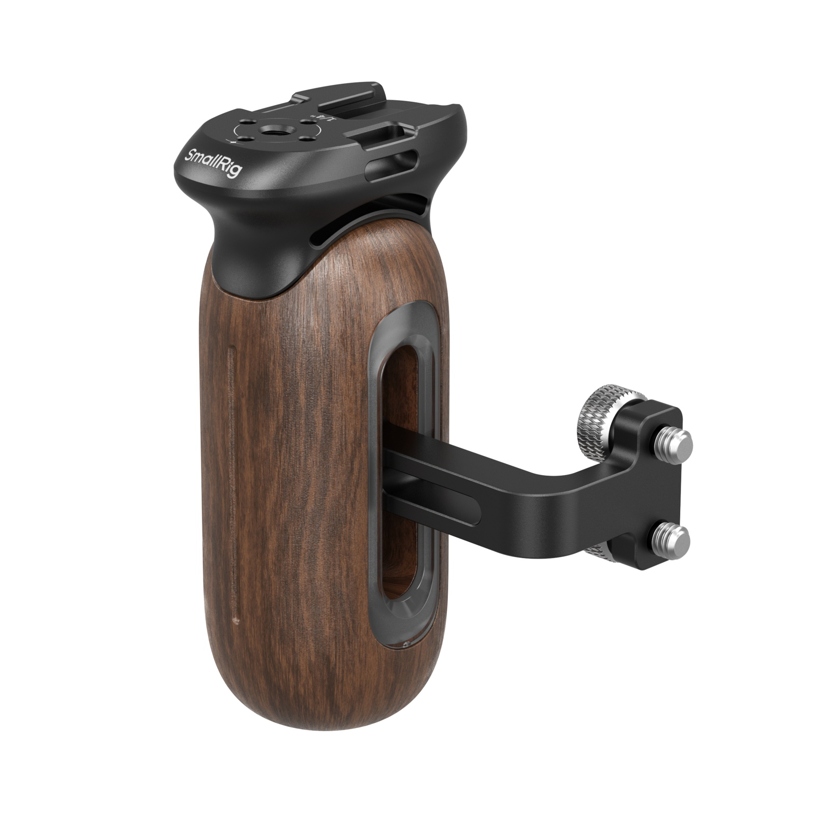 Wooden Side Handle | Ergonomic Grip | 1/4"-20 & Cold Shoe