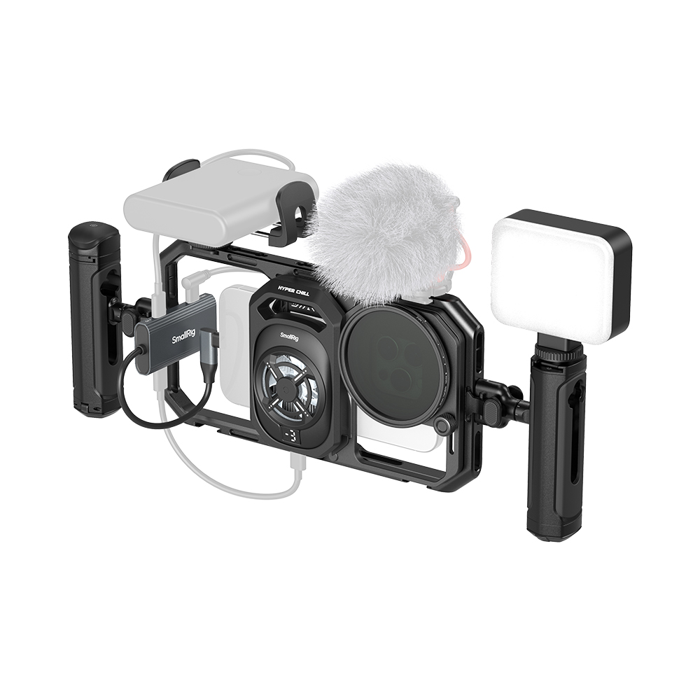 Professional Universal Mobile Filmmaking Kit (Cooling Cage Kit + Light ...