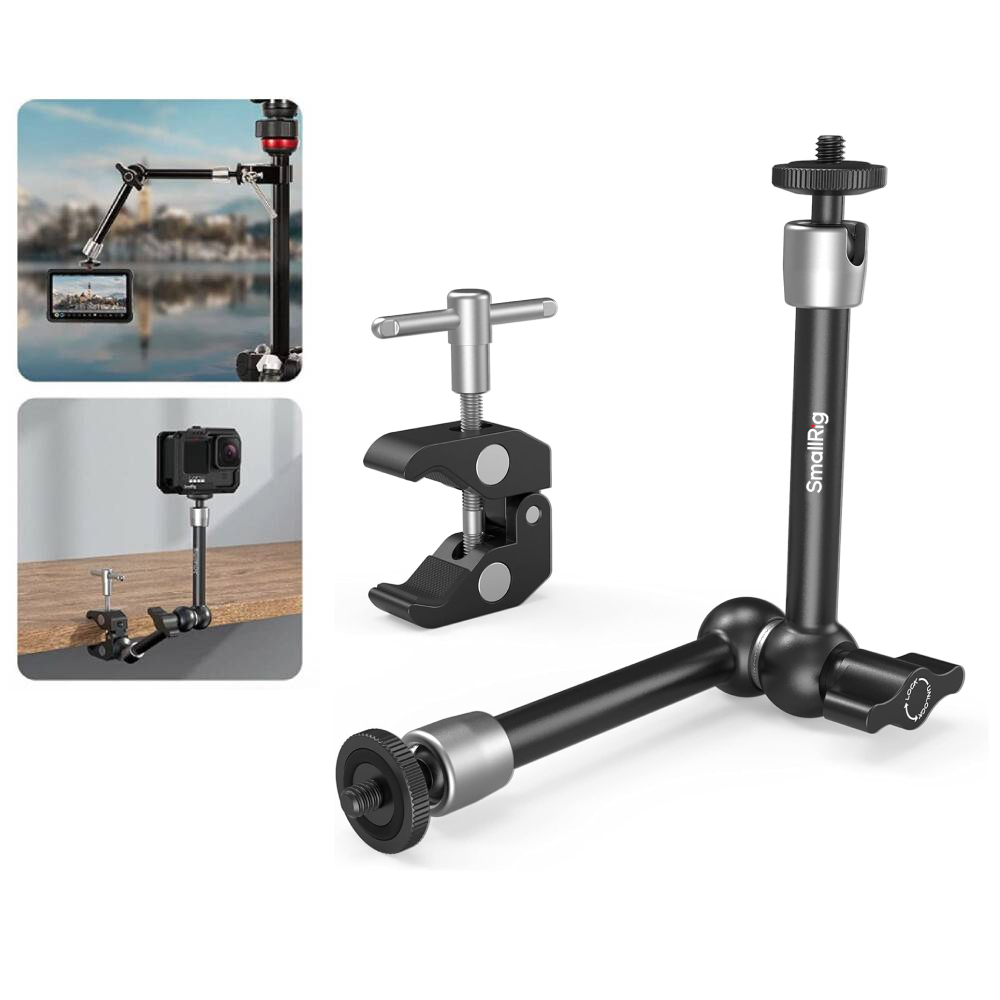 Crab-Shaped Clamp & Magic Arm (11’’) for LCD Monitors & LED Lights